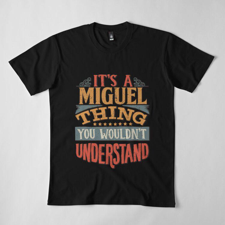 Buy Men's Premium T-shirt 200gsm Cotton Double Yarn Tees Miguel Family ...