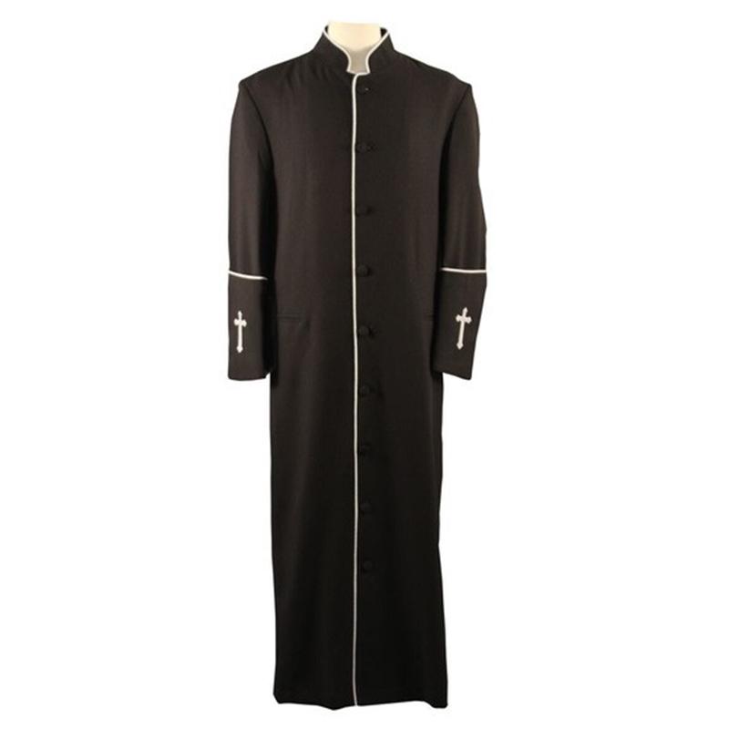 Buy Pastors Robes Long Sleeve Stand Collar Preacher Work Clothing Men's ...