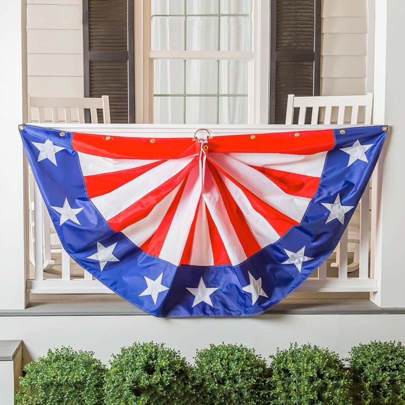 Independence Day Commemoration Half-round Flag 1 Side Retro Style ...