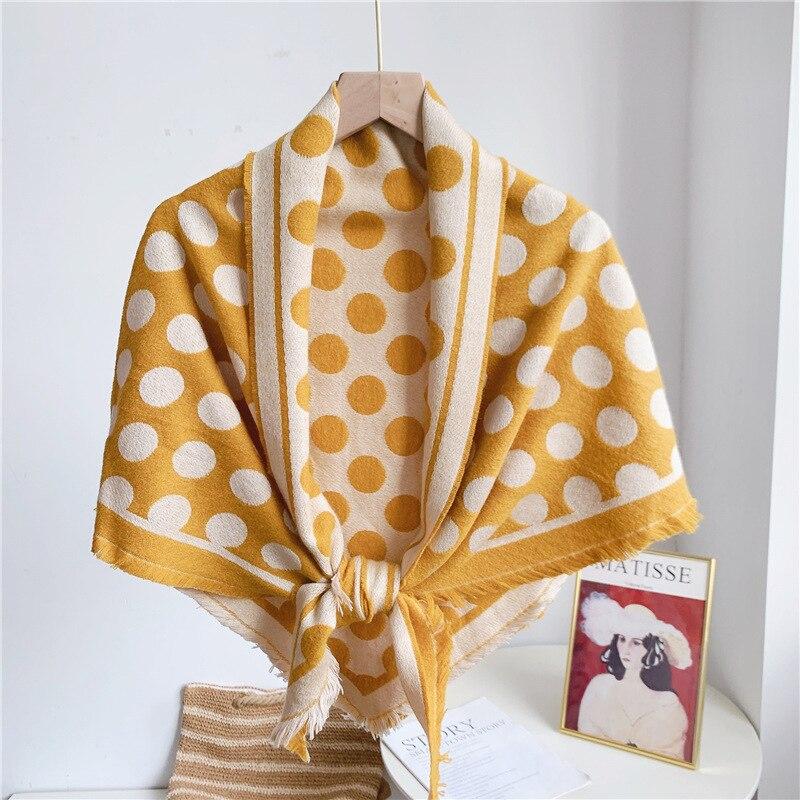 Winter Triangle Scarf Women Luxury Print Imitation Cashmere Fringe ...
