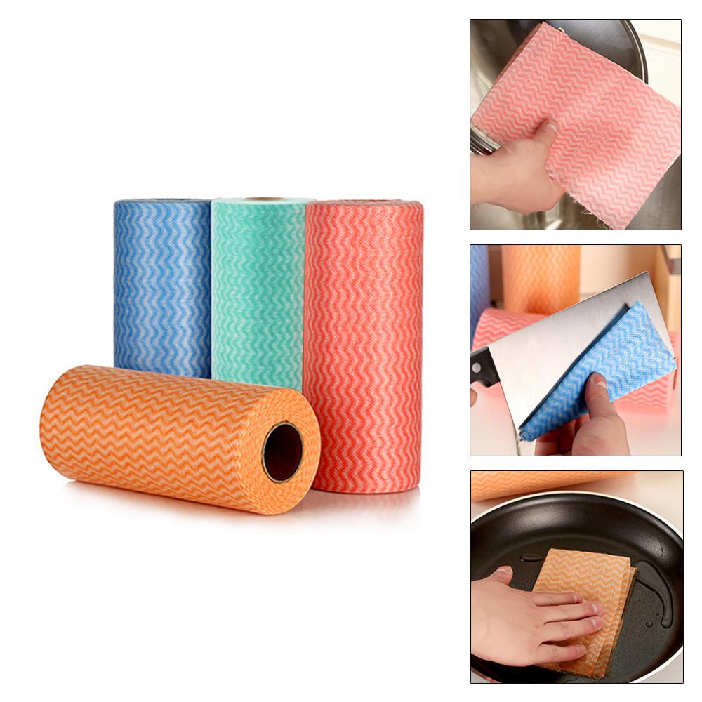 Buy 50pcs(1 Roll) Household Wiping Rags Dish Cloth Kitchen Cleaning ...