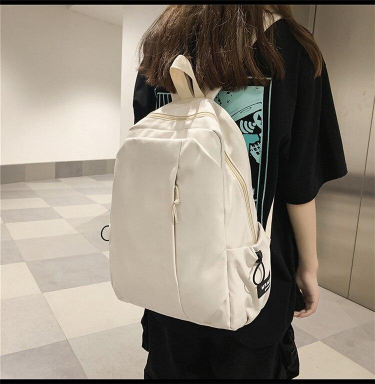 Buy Women's Backpacks Solid Color Student School Bags for Women Teen ...