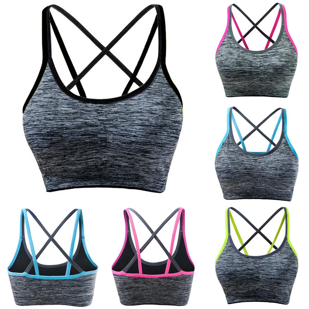 Cheap Women's Removable Padded Sports Bras Lingerie Support Workout ...