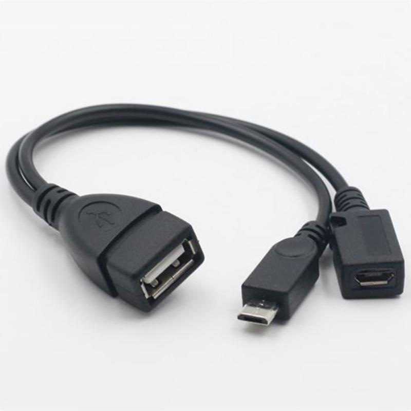 Buy 2 In 1 OTG Micro USB Power Y Splitter USB Adapter To Micro 5 Pin ...