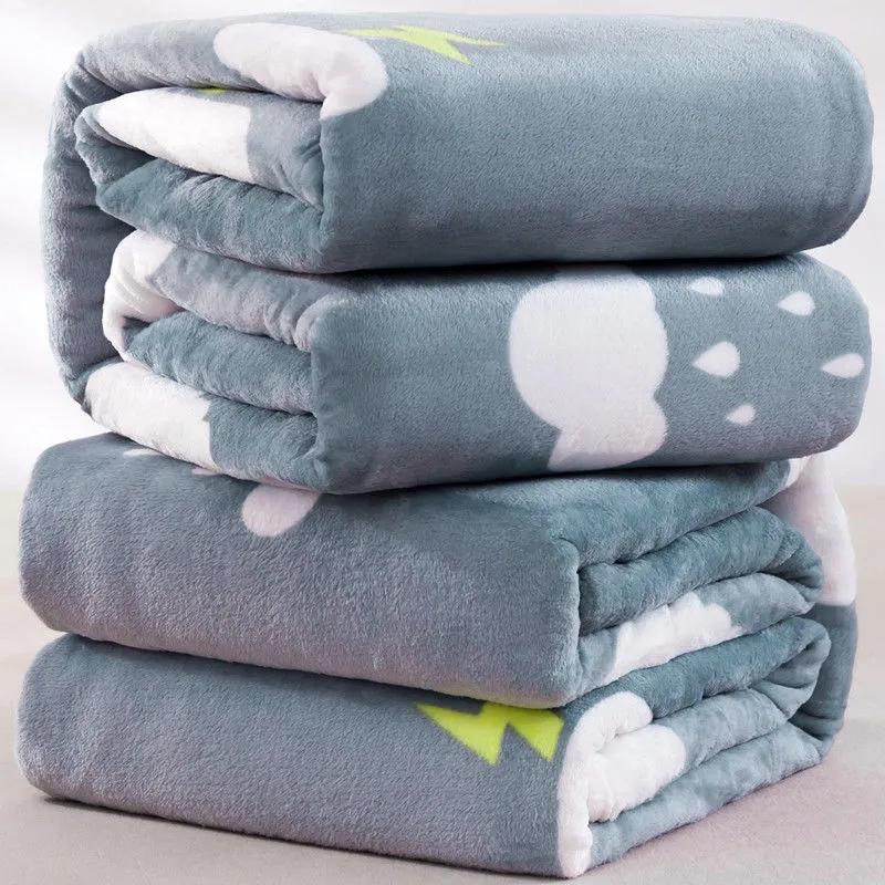 Cheap Soft Sheets Blankets Dual-use Keep Warm Thin Single Layer Blanket ...