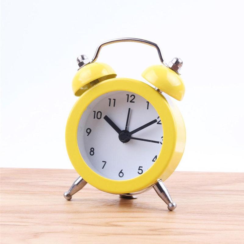 50mm Mini Portable Alarm Clock Analog Desk Bell Travel Gift Camping ...