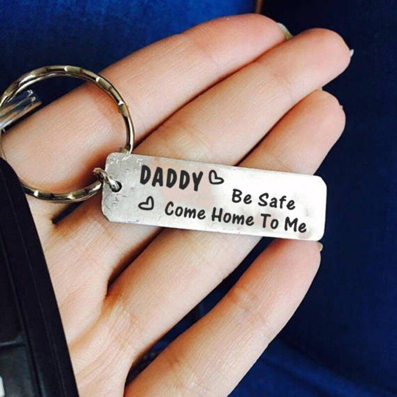 Buy Key Chian Daddy Be Safe Come Home To Me Keychain Dad Keyring Gift ...