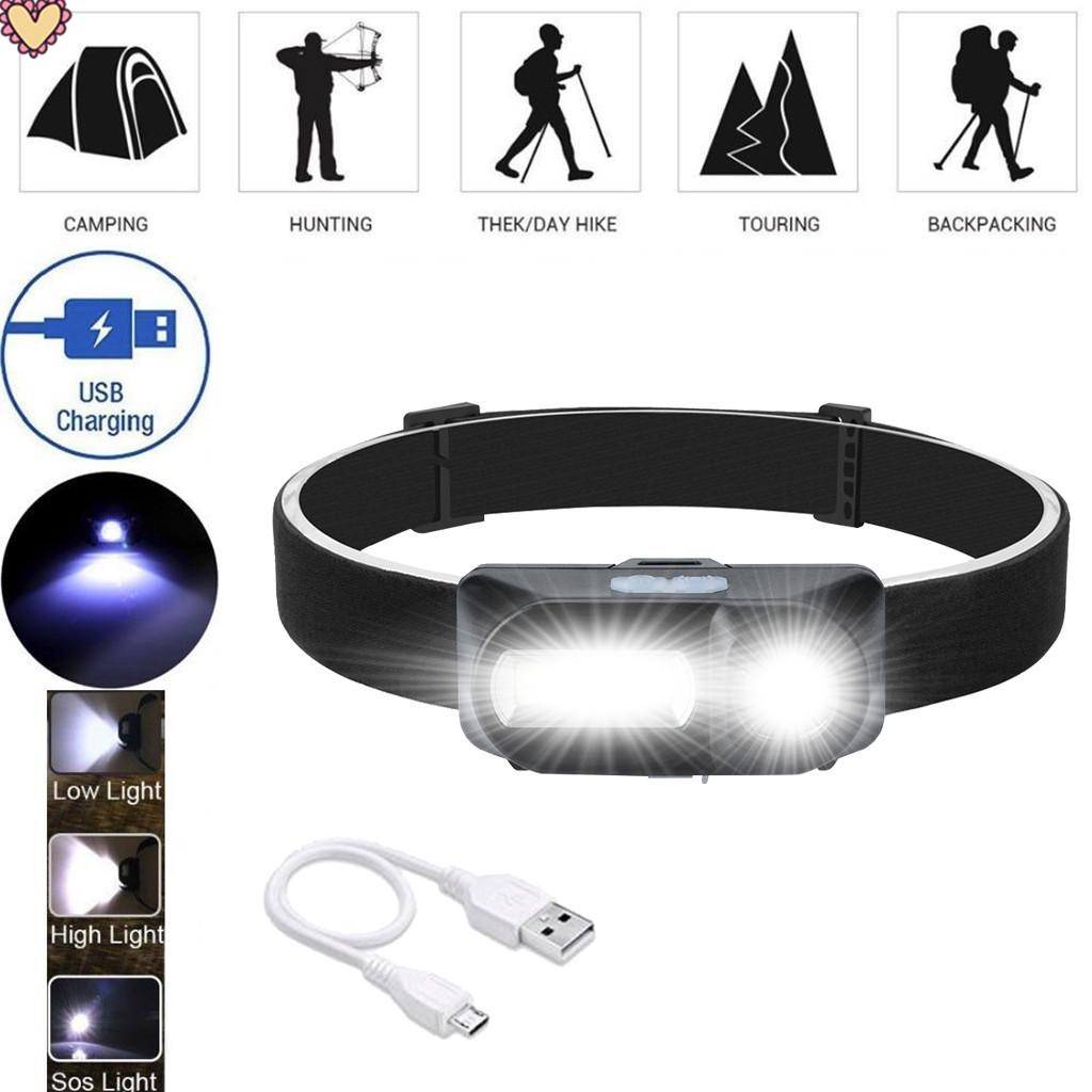 Buy LED 6-mode Headlight Straps Adjustable Headlamp Rechargeable Head ...