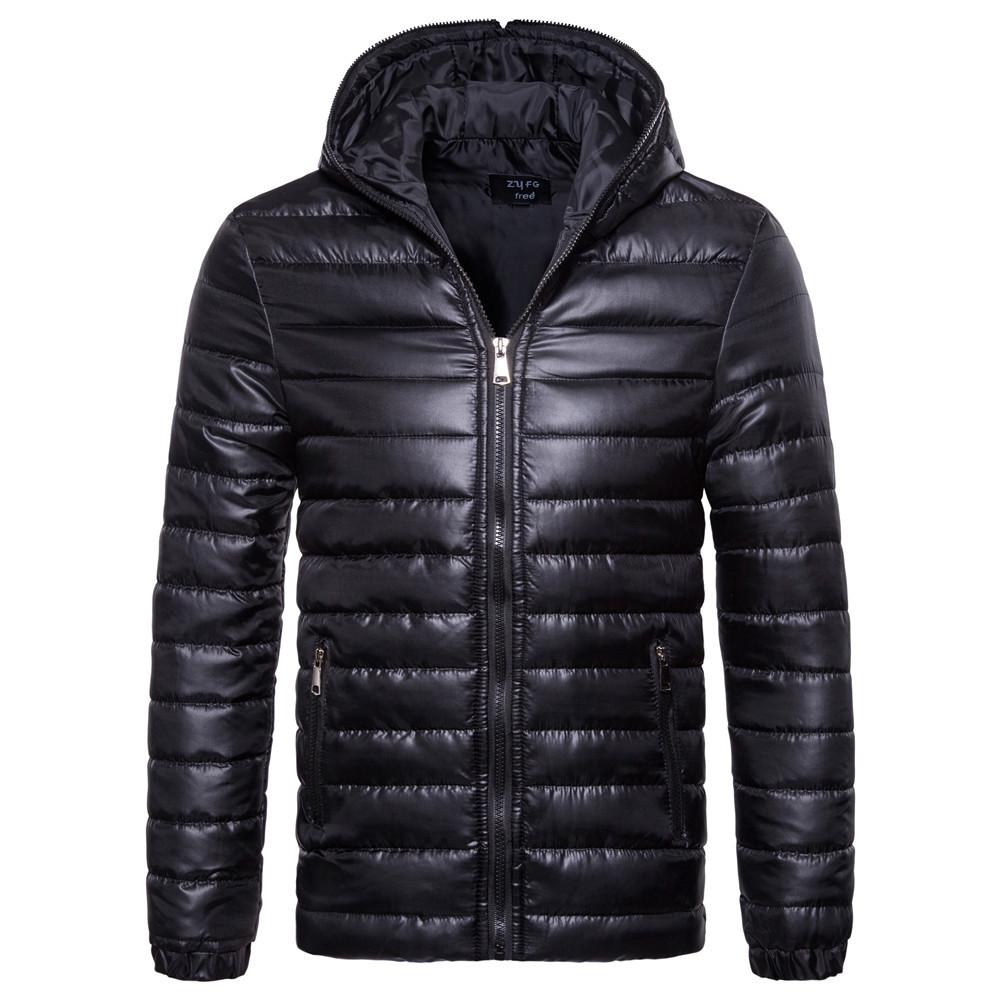 Autumn and Winter Men's Hooded Cotton-padded Jacket Casual Cotton ...