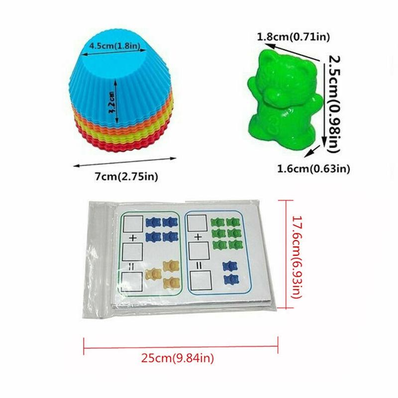 Buy Mayitr Counting Bears & Cups Set Montessori Matching Sorting Game ...