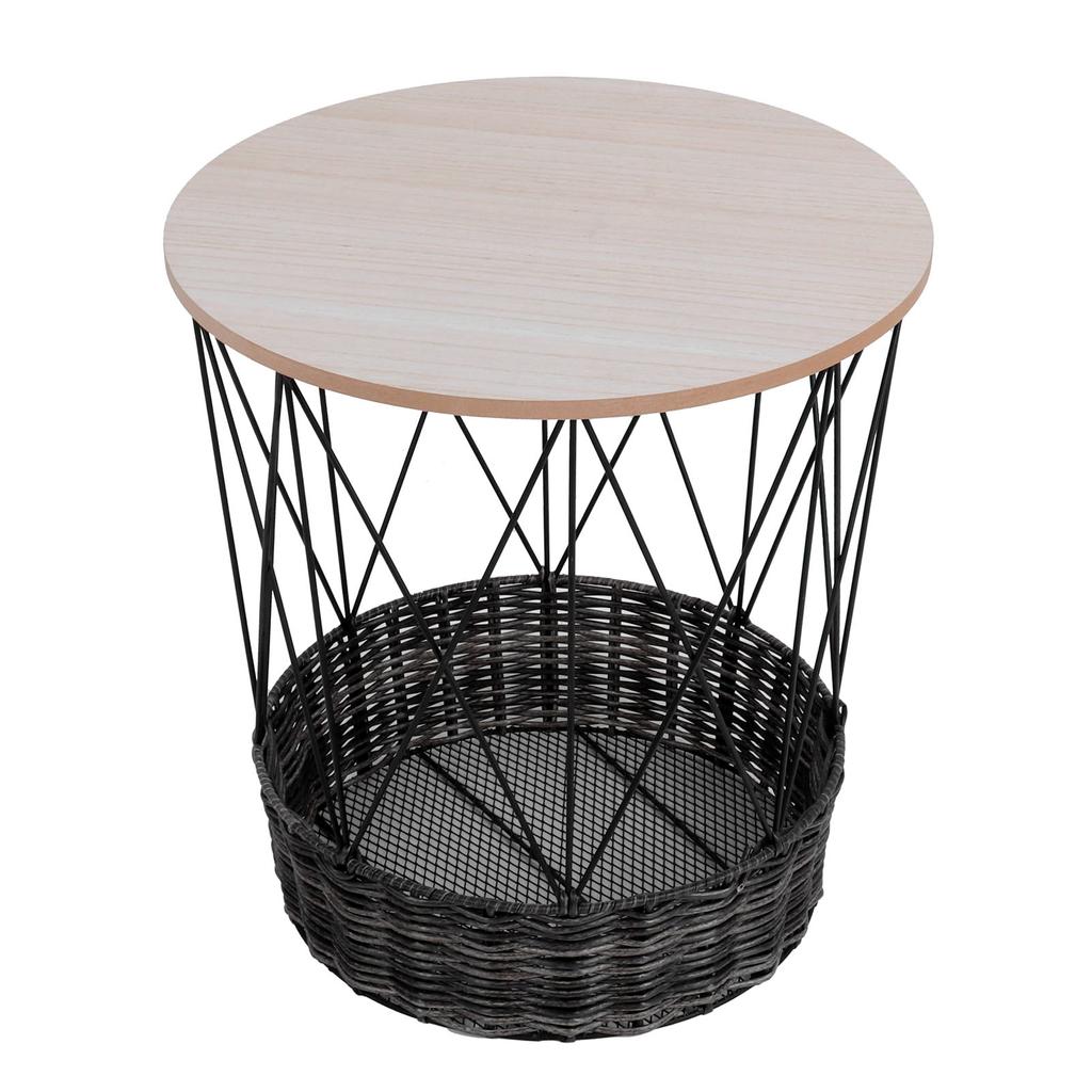 Buy Modern Coffee Table Storage Basket Round Hollow Side Table Home ...