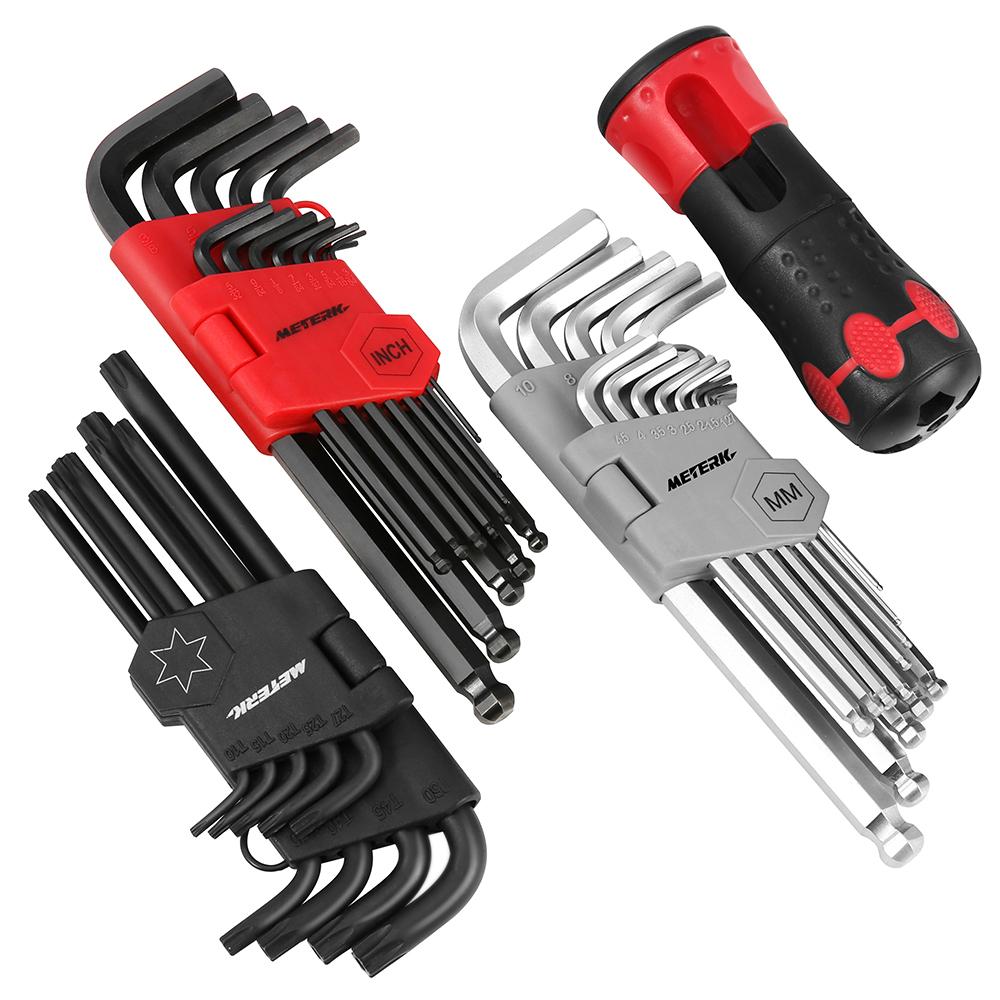 36PCS Allen Wrench Set Long Arm Ball End Hex Key Socket Head Screw ...