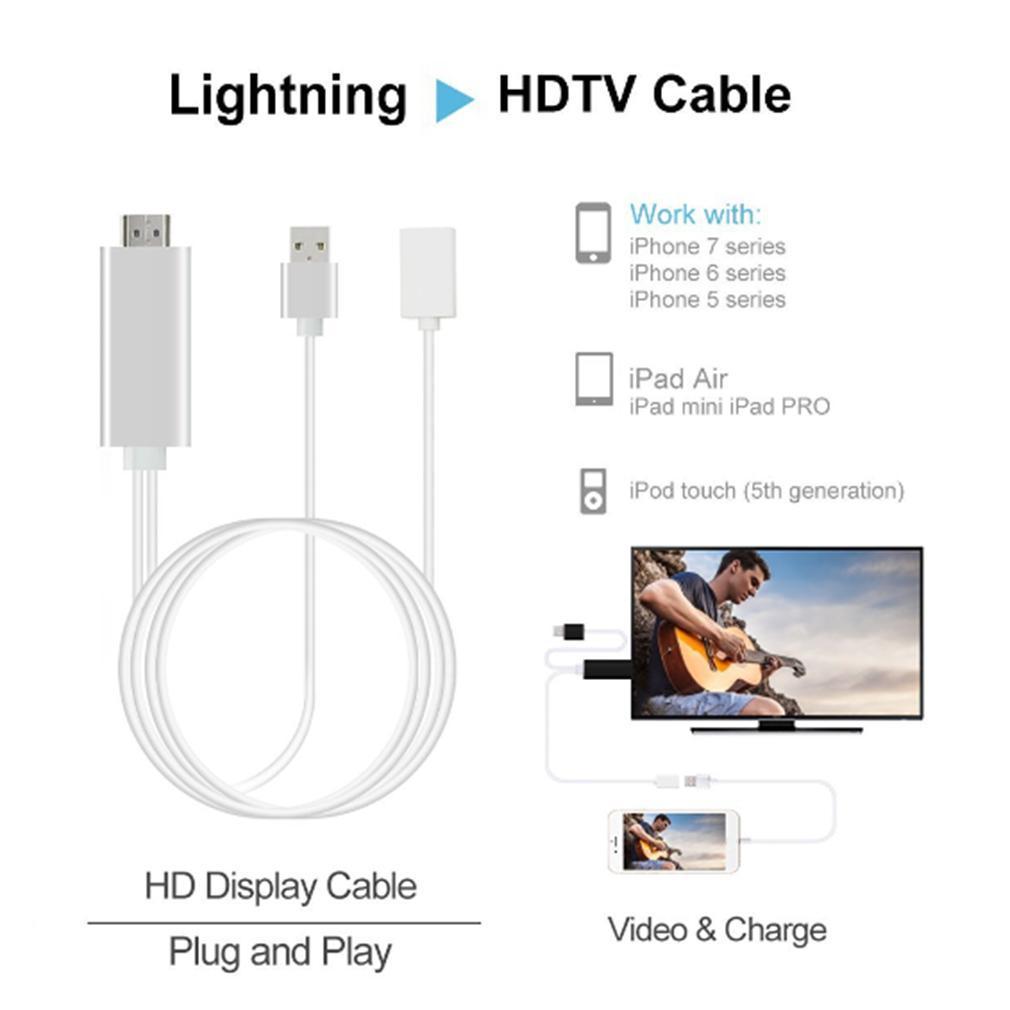 High Speed 8 Pin To HDMI Cable HDTV TV Digital AV Adapter For Apple ...