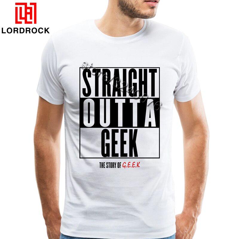 Buy Male Straight Outta Geek Tees Short Sleeves Simple T Shirt Printing ...