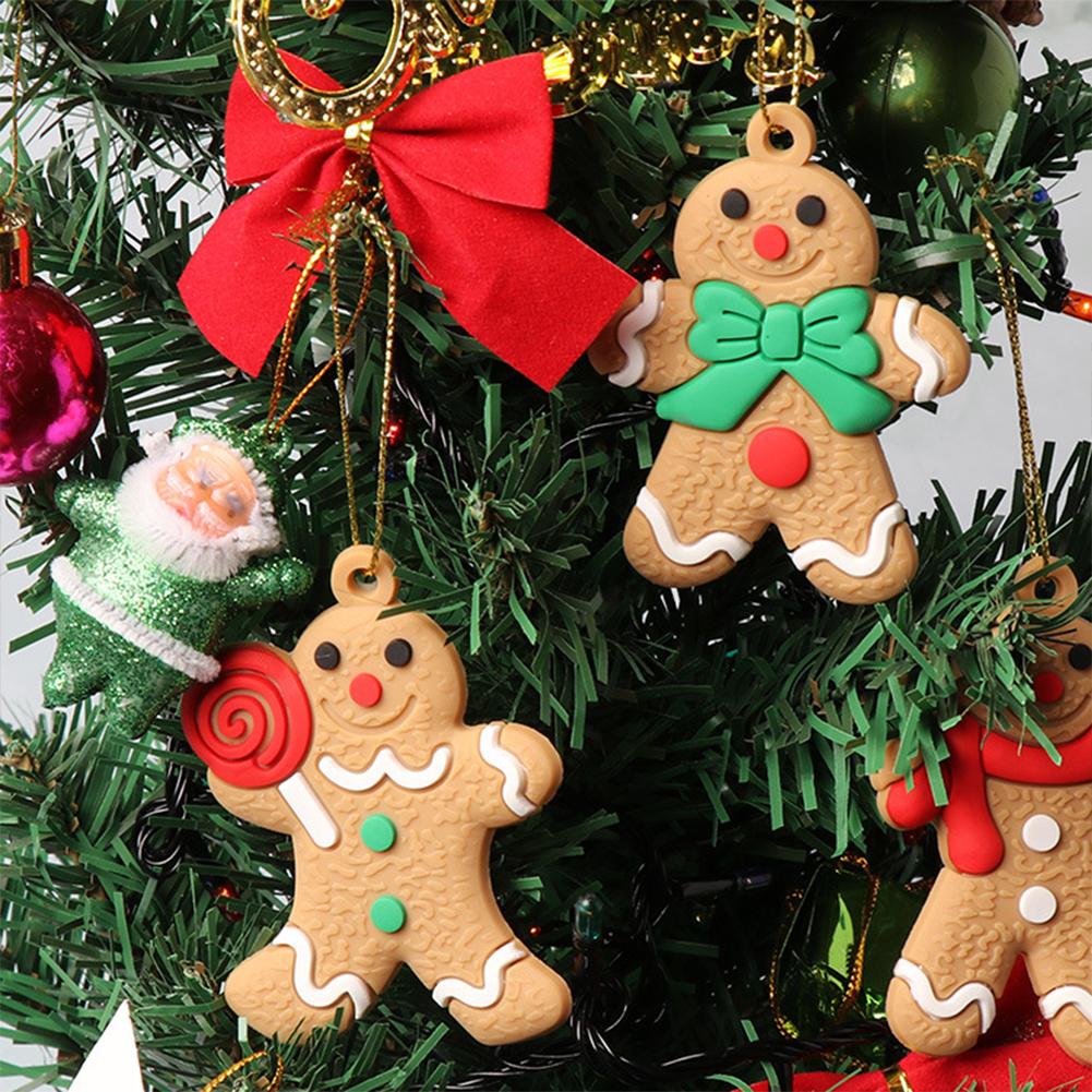 Buy 6Pcs Gingerbread Man Hanging Xmas Tree Pendant Xmas Tree Decor ...