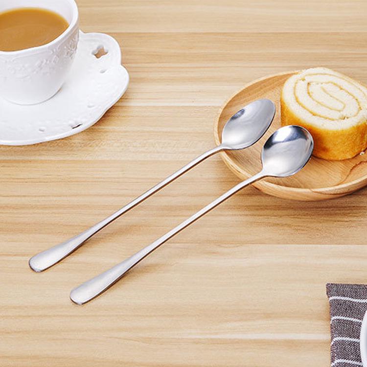 Buy Long Handled Stainless Steel Teaspoons Coffee Soup Dessert Tea ...