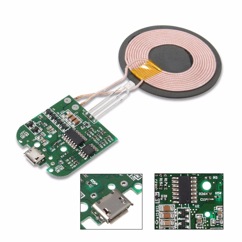 DIY 5V Qi Wireless Charger PCBA Circuit Board W/ Coils Creative Module ...
