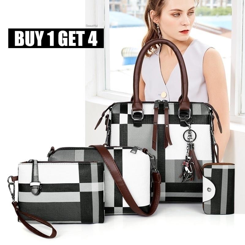 Buy Women Luxury Purses And Handbags Casual Satchel Shoulder Bags 4pcs ...