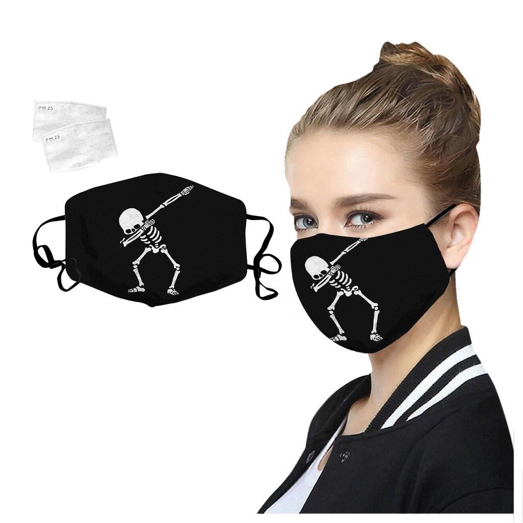 Buy Skeleton Man Unisex Half Washable Face Mouth Cover Mask Black at ...
