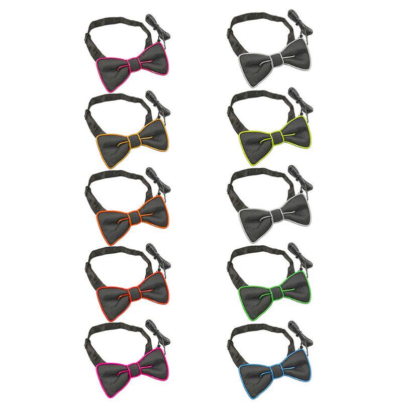 Men's LED EL Wire Necktie Luminous Neon Flashing Light Up Bow Tie for ...