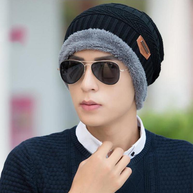 Soft Man And Women Knitted Cap Velvet Wool Cap Winter Outdoor Ski Cap ...