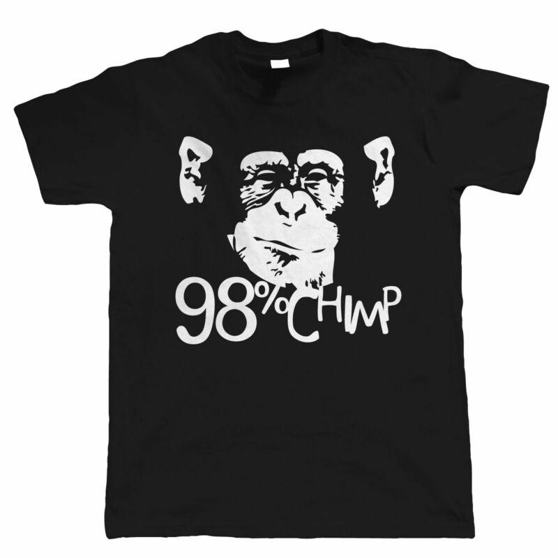 98 Chimp Mens Funny T Shirt Animal Joke Men Casual T-shirt Black Chic ...