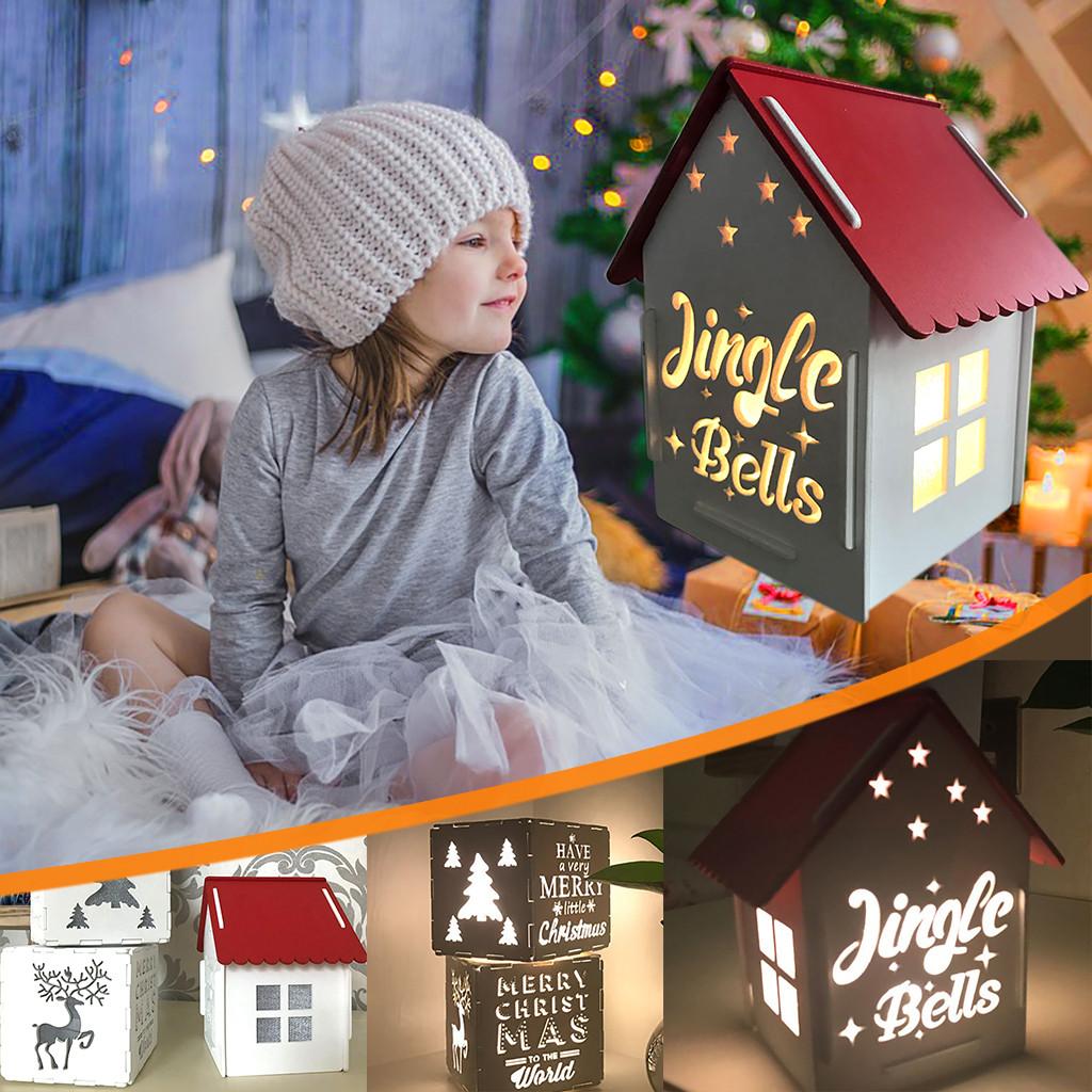 Buy [BD63] LED Wooden Box Creative Shape Small Night Light Christmas ...
