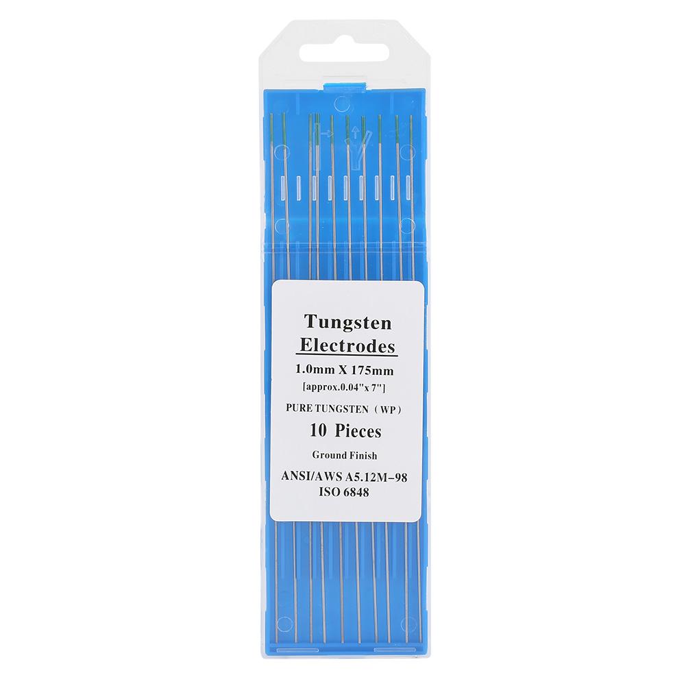 💰Kjøp 10Pcs Pure Tungsten Electrodes WP Green Tip 1.0/1.6/2.0/2.4/3.2mm ...