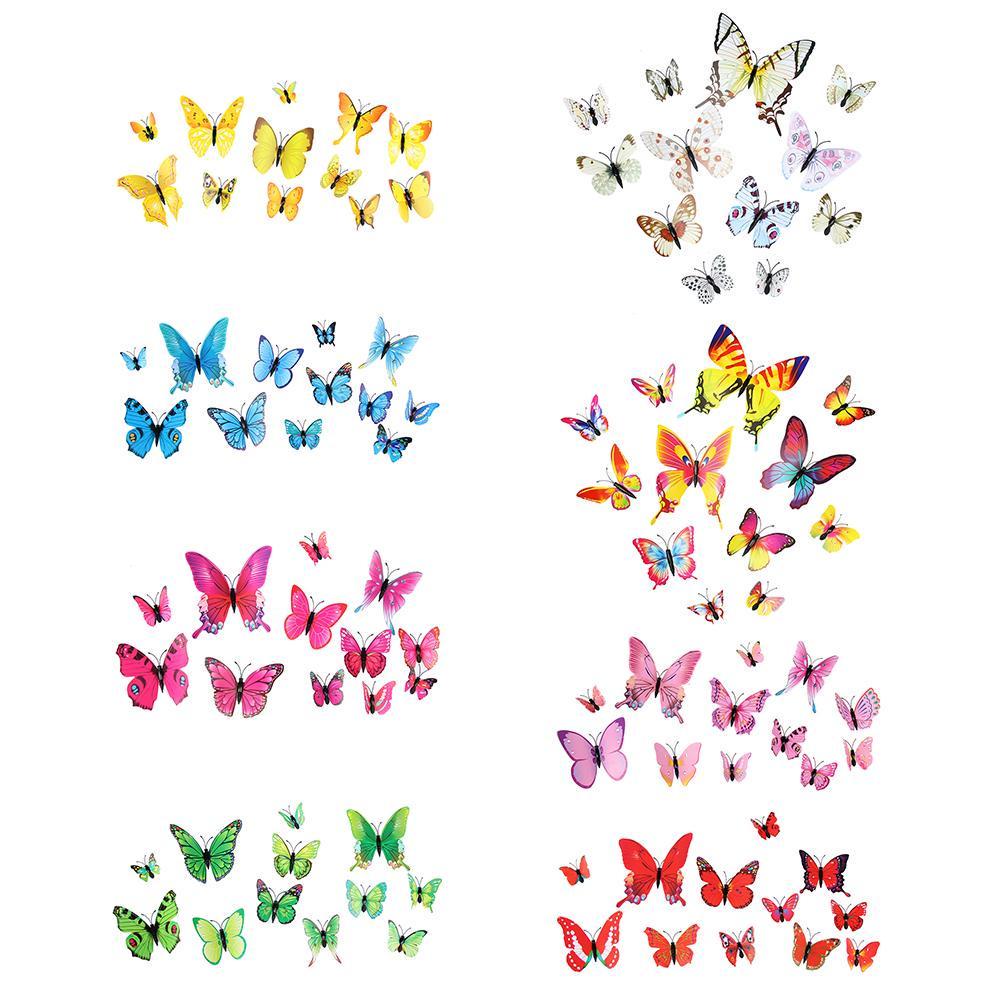 Buy 50pcs Fridge Magnet Sticker 3D Butterfly Adhesive Wall Stickers ...