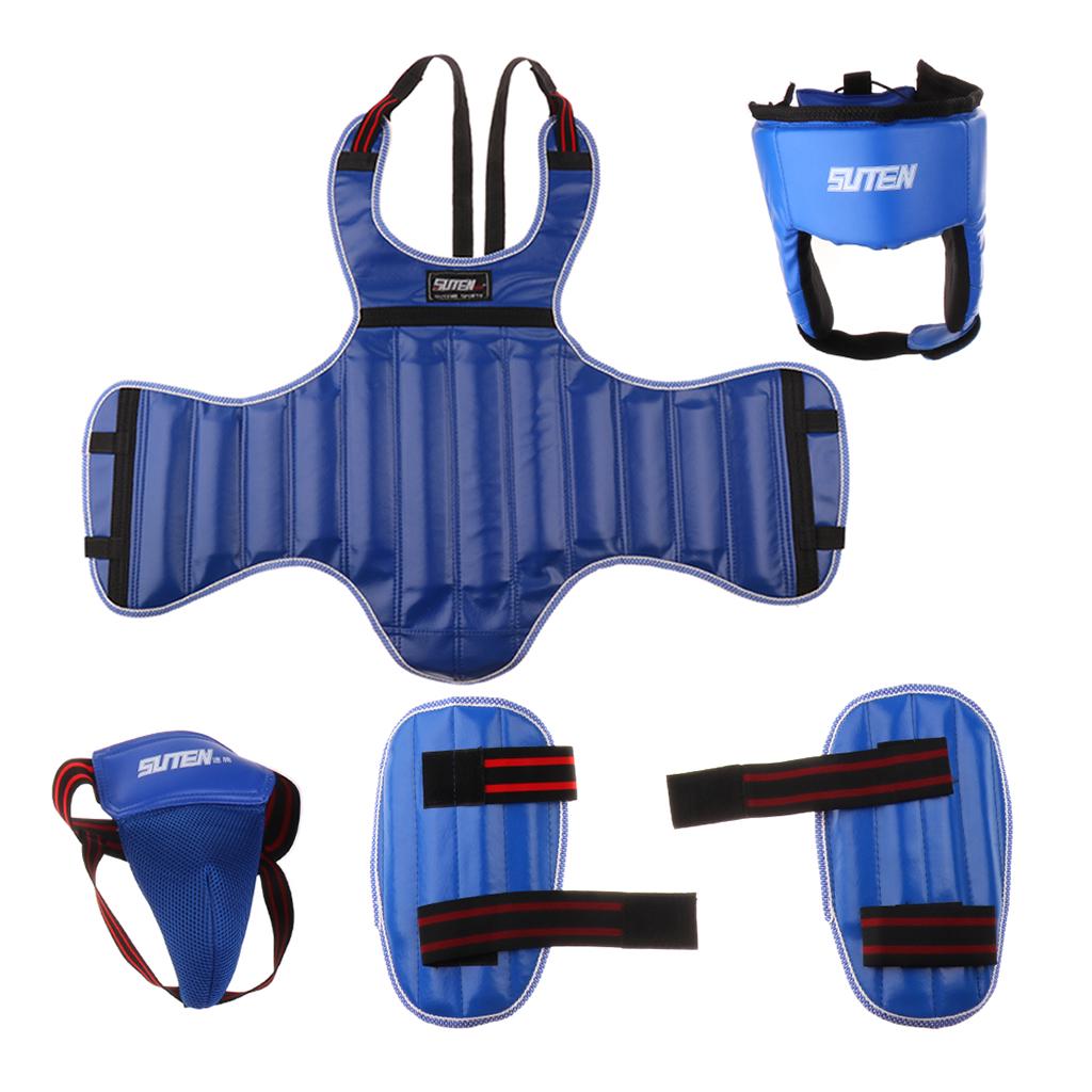 Boxing Protective Gear Set Shin Leg Chest Guard Helmet Groin Protector ...