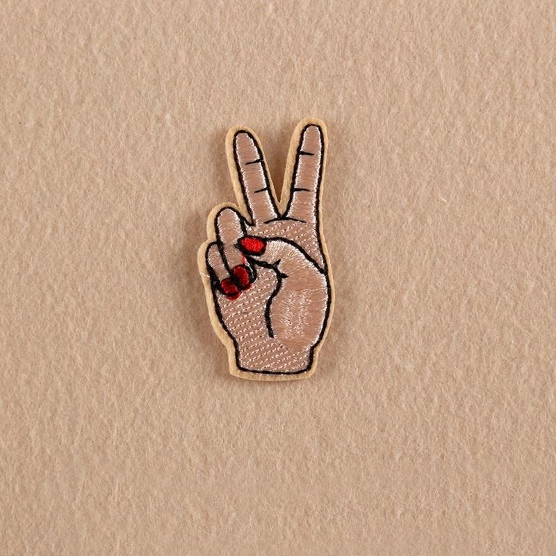 Buy Sewing Iron on Patches Victory Hand Shape and Heart Hand Shaped DIY ...