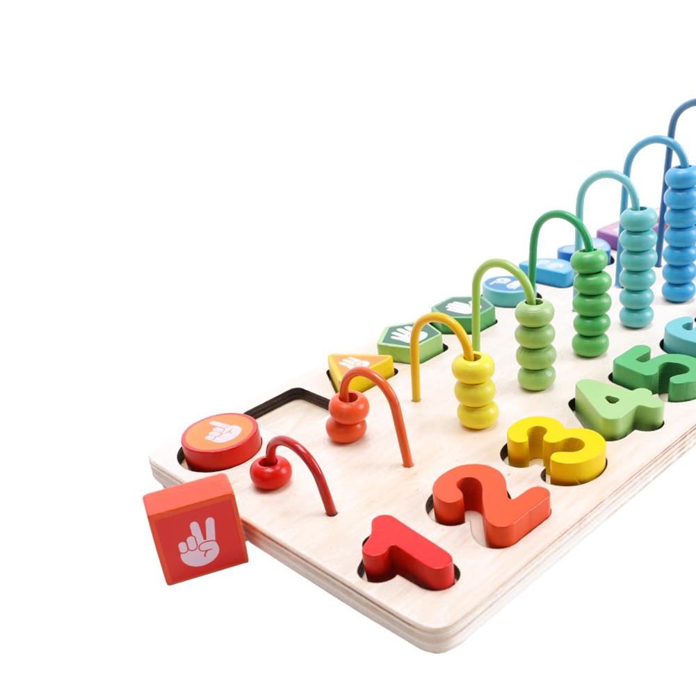 Abacus Toy - Wooden Counting Frame with Beads Arithmetic Numbers ...