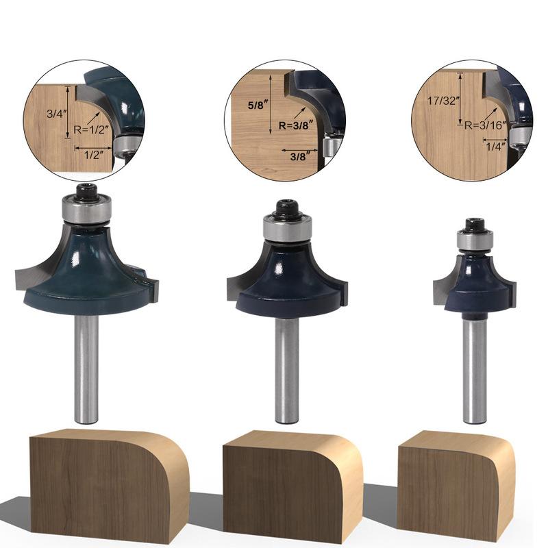 Satın alın 1/4 Shank Corner Round Over Wood Router Bits R Angle Knife ...