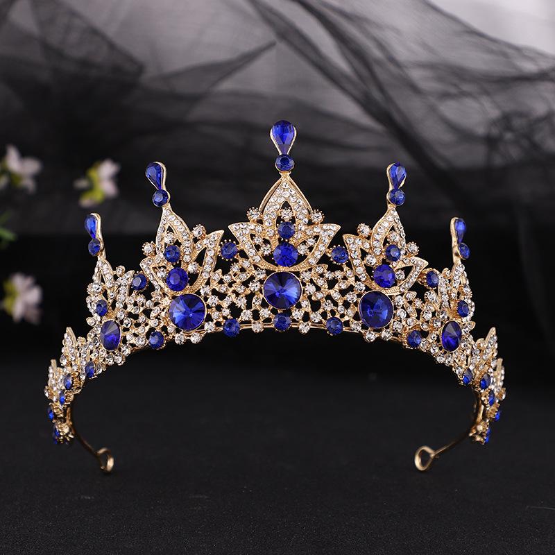 💰Cumpără Vintage baroc de aur de cristal Coroana Mireasa Tiara Retro ...