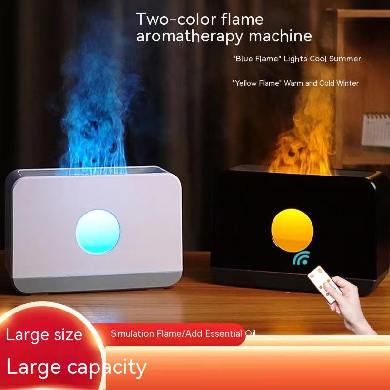 Dual-color Flame Air Humidifier Aroma Diffuser Desktop Quiet Humidifier ...