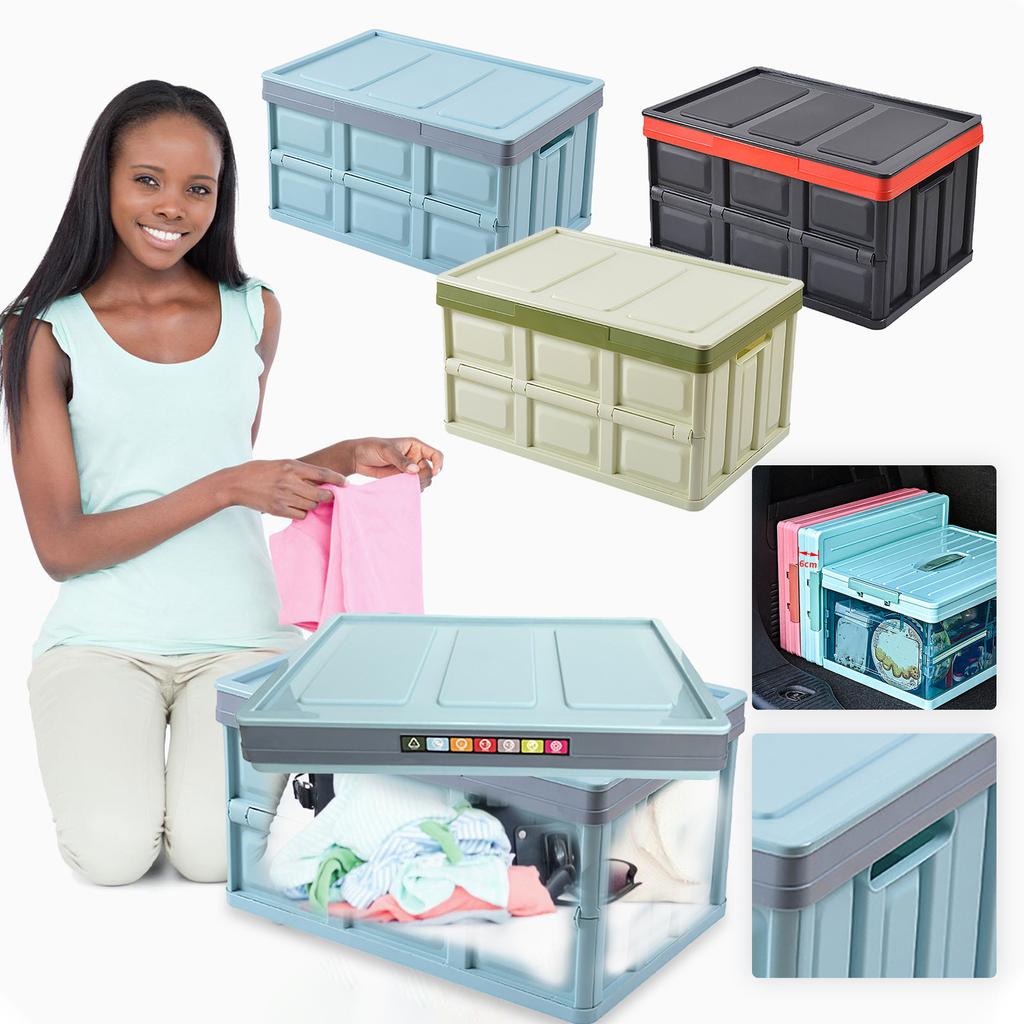 Buy 30L Thickened Car Folding Storage Box Large Capacity Easy Carry ...