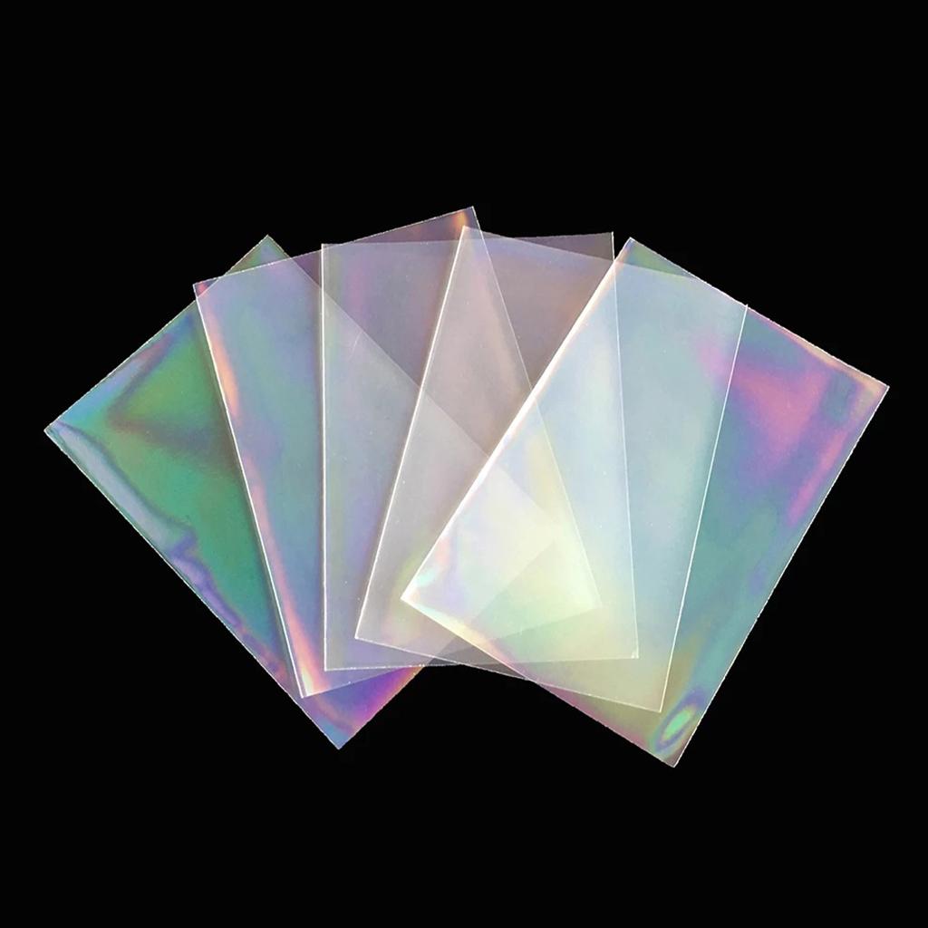 Buy 100pcs Glass Flashing Card Film Holographic Idol Photo Card Sleeves ...