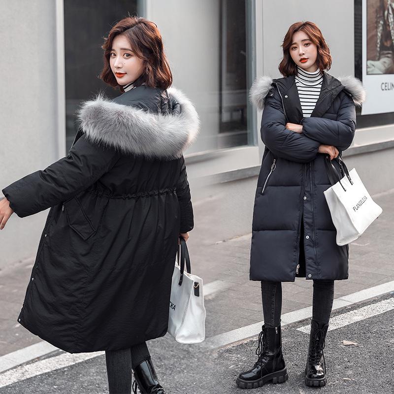 Both Sides Wear 2020 Winter Slim Big Fur Collar Mid-Length Over The ...