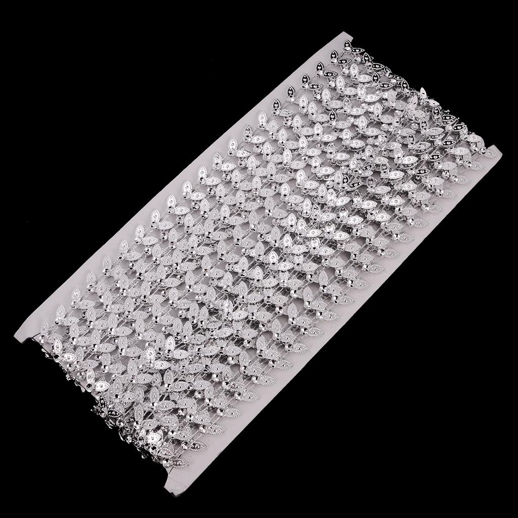 Buy 10 Yards Crystal Leaves Rhinestone Chain Ribbon Trim Sewing ...