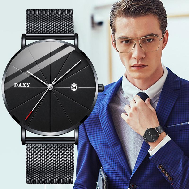 Buy Watches Fashion Sports Business Quartz Wrist Watch Mesh Strap Ultra ...