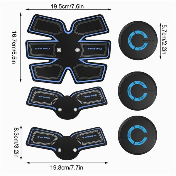 Buy Rechargeable ABS Simulator EMS Training Smart Body Abdominal Muscle ...