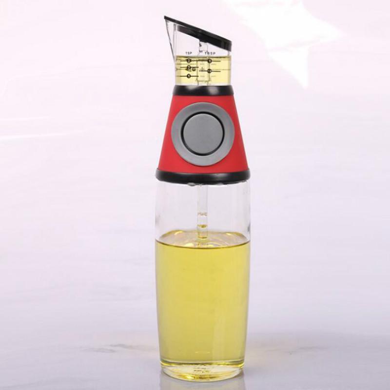 Buy Press Type Small Size Glass Oil Bottle with Sxale Can Measure ...