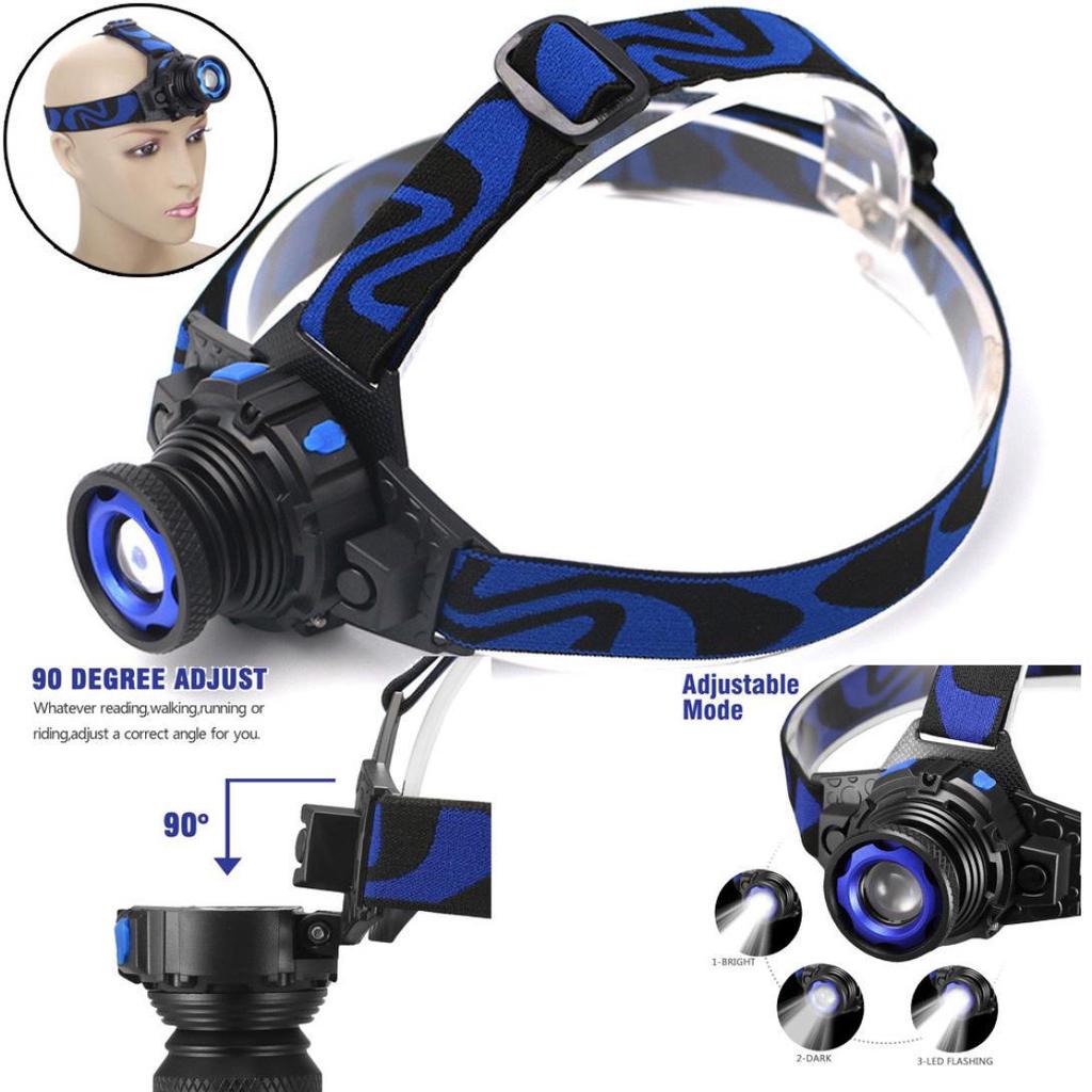 Buy Tactical Headlight Cree XM-L Rechargeable T6 LED Headlamp+Charger ...