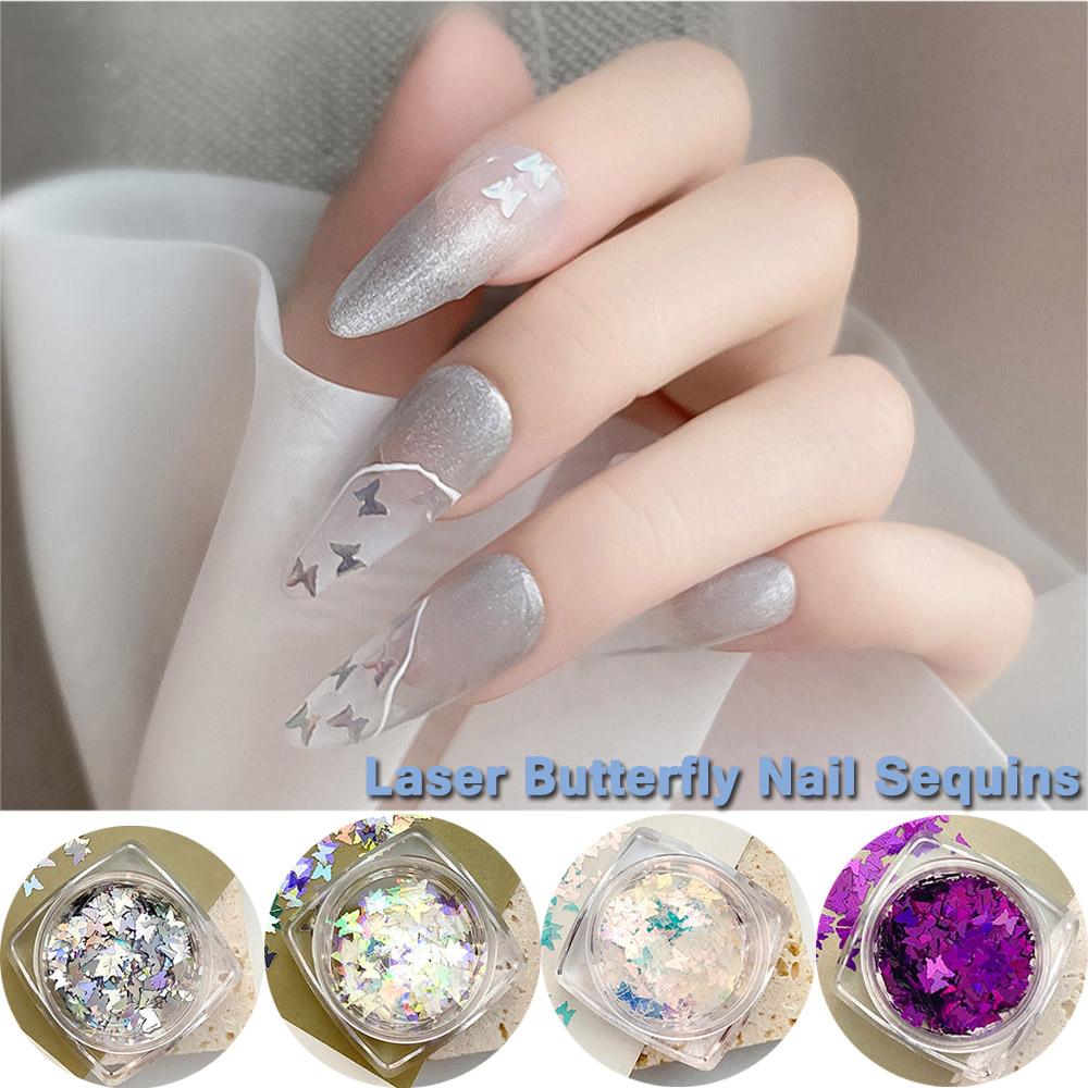 Buy Spangles Nail Art Decorations Butterfly Nail Sequins Laser ...
