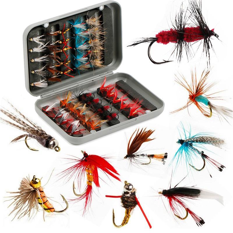 Fly Fishing Lure 9 Style 44pcs Fly Fishing Baits with Hook for Bass ...
