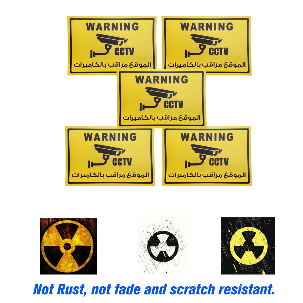 Buy 5pcs/lot Arab Arabic Warning Safety Signs Safurance Waterproof CCTV ...