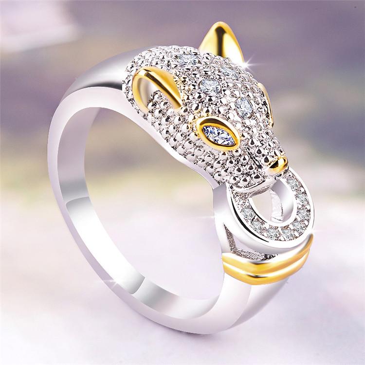 Buy Personality Women Jewelry Leopard Head Full Rhinestone Party Gifts ...