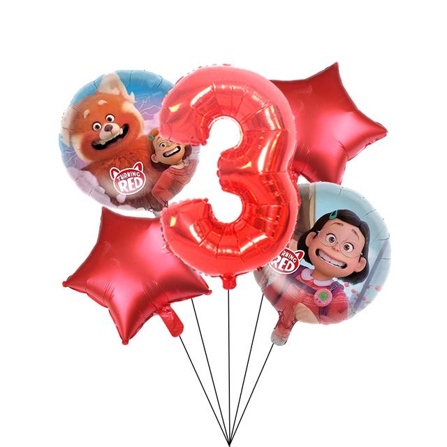 Turning Red Party Supplies Decoration Red Number Birthday Cute Panda ...