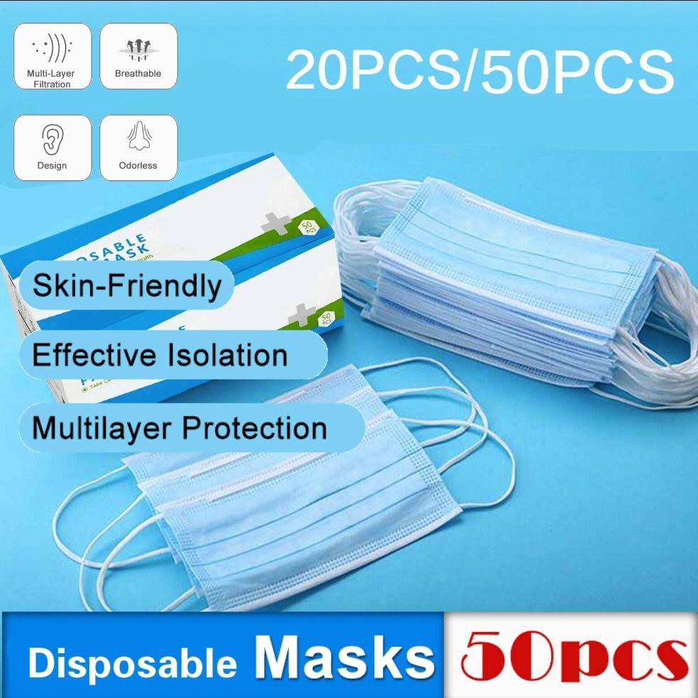 Buy 20PCS/50PCS Procedure Earloop Face Masks Face Cover at affordable ...