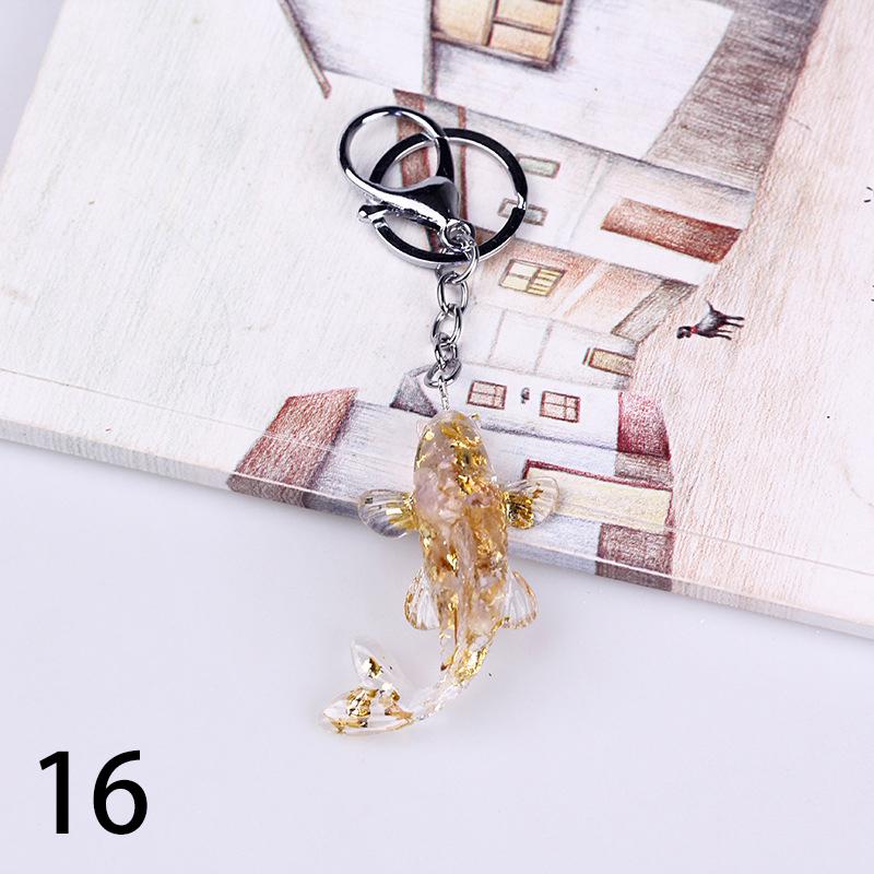 Buy 1PC Cute Crystal Epoxy Fish Keychains Bag Charm Key Rings Lucky Car ...